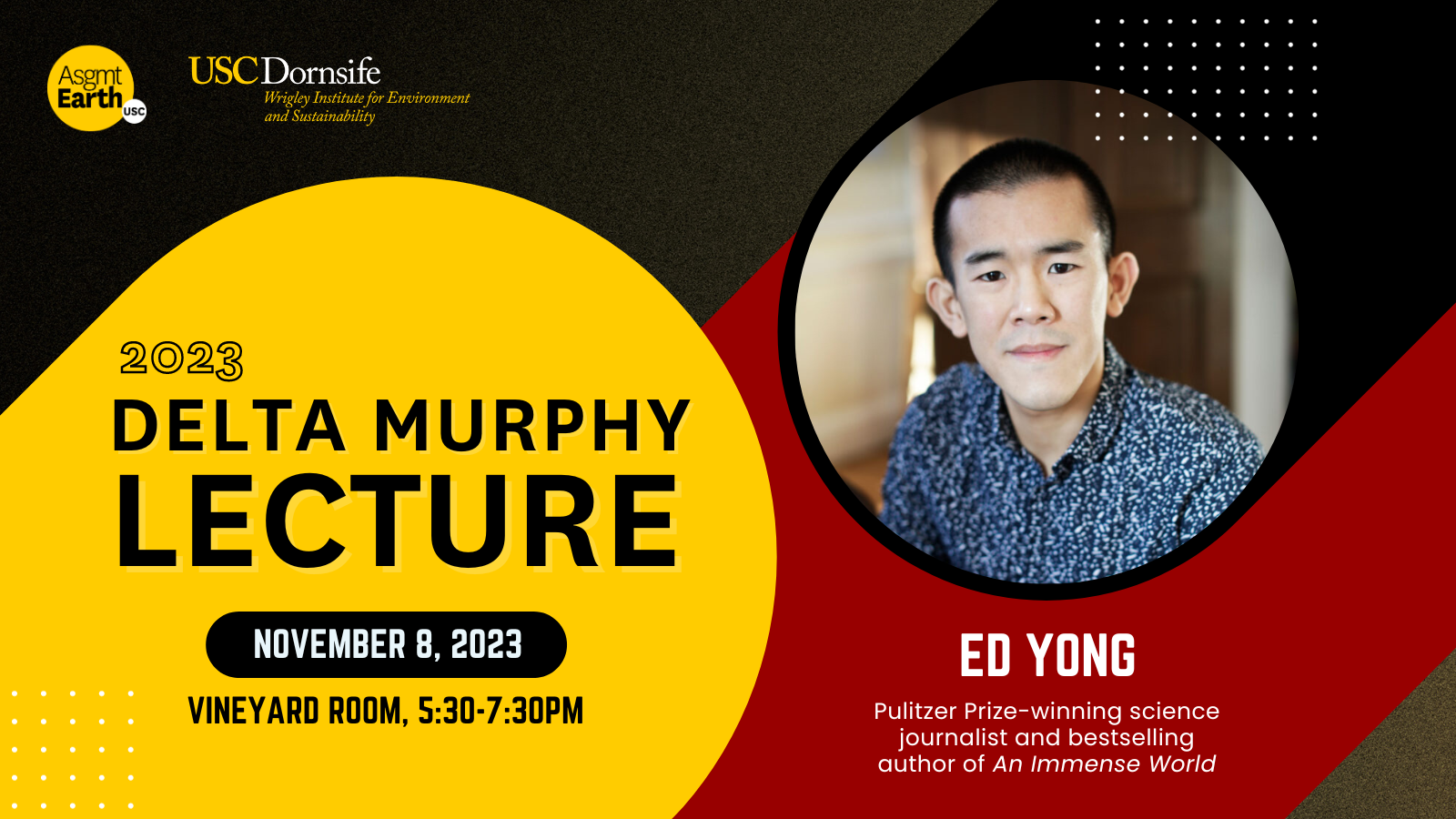 2023 Delta Murphy Lecture: Pulitzer Prize winner Ed Yong