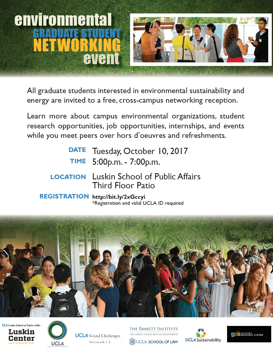 Environmental Graduate Student Networking Event | UCLA Sustainability